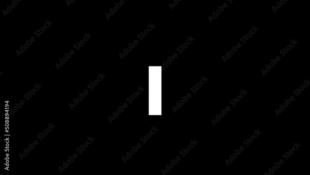 White picture of I on a black background. american alphabet. english ...