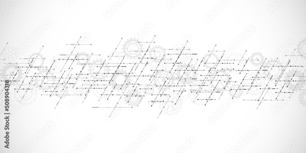 Abstract technology background with arrows and lines. Concepts and ...