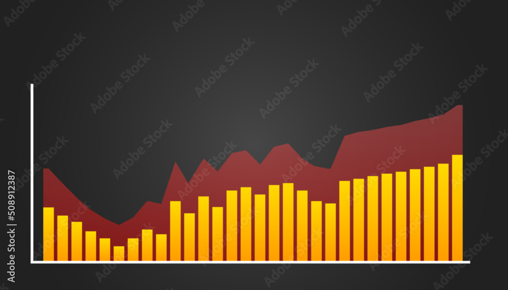 monthly economic analysis chart. monthly growth and contraction diagram ...
