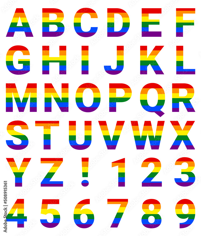 Letters with pride colors, Pride flag colors letter, pride colors ...