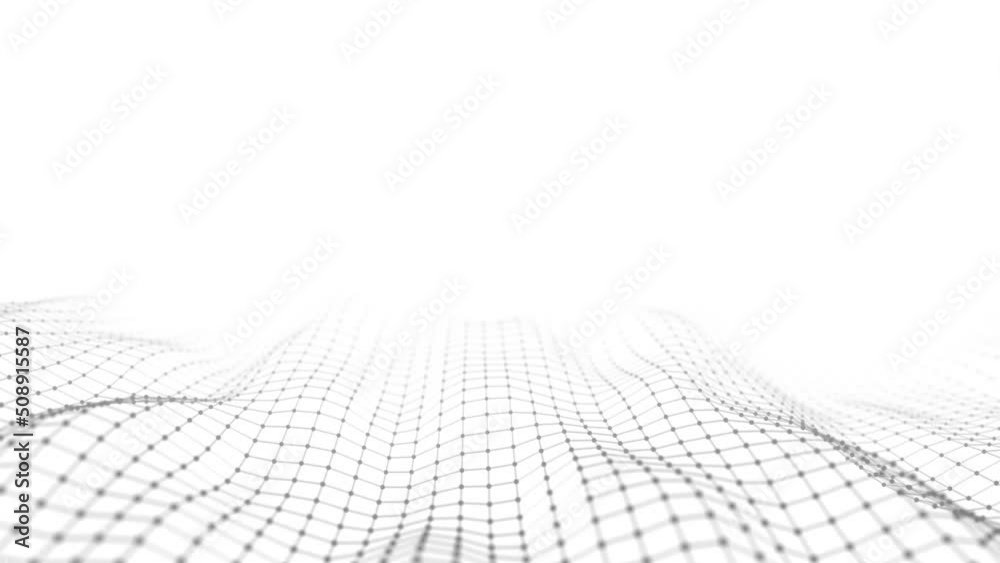 Technology white wave. Big data visualization. Analytics representation ...