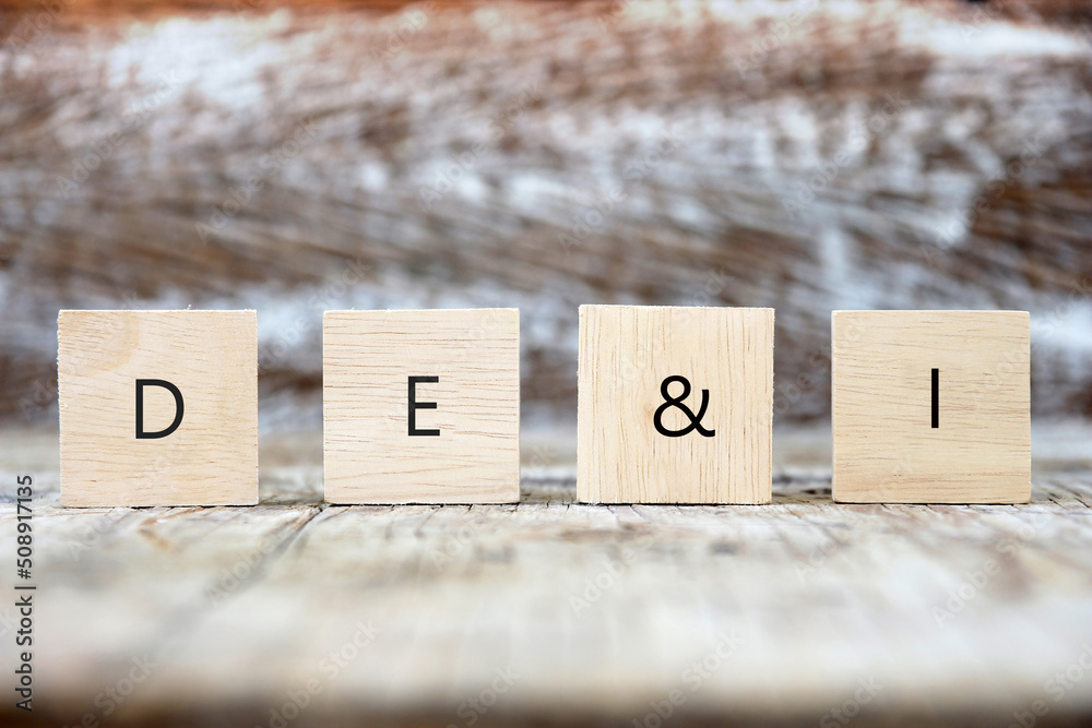 DEI, Diversity, equity, inclusion symbol. Wooden blocks with words DEI ...