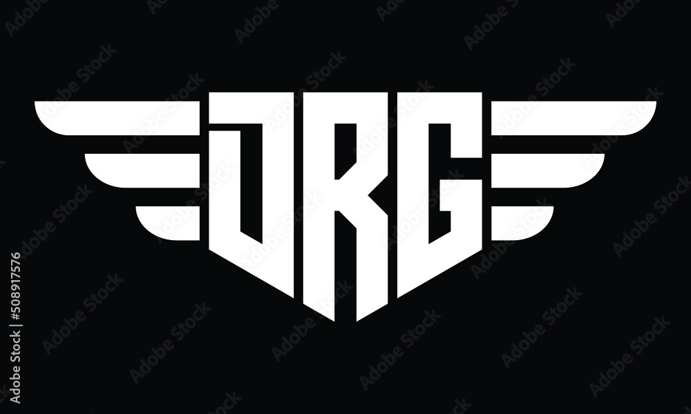 DRG three letter logo, creative wings shape logo design vector template ...