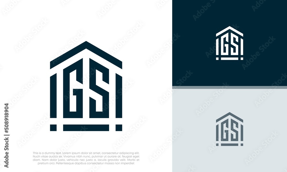 Simple Initials GS logo design. Initial Letter Logo. Shield logo. Stock ...