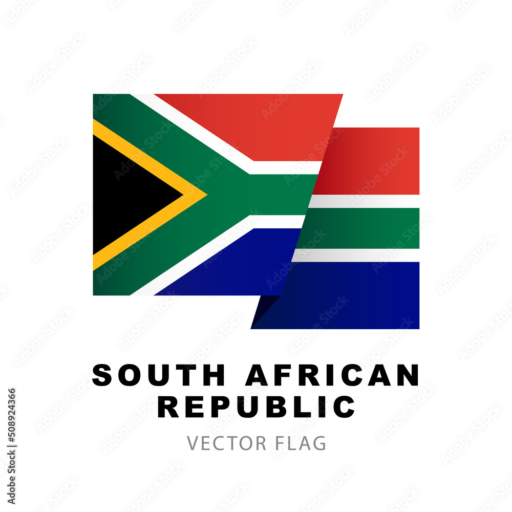 Colorful South African flag logo. Flag of South Africa. Vector ...