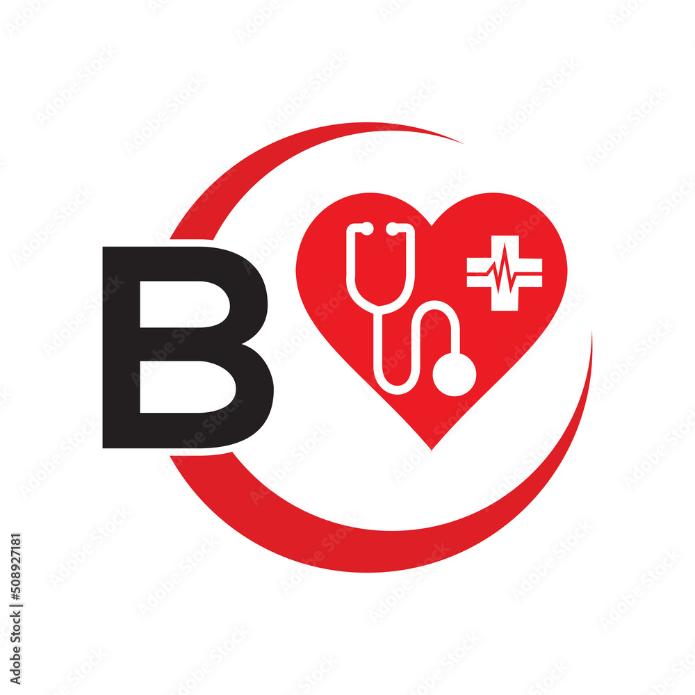 letter B medical logo illustration. Modern Vector Logo Letter . Medical ...