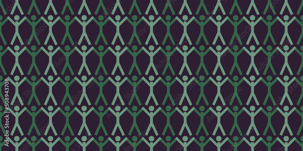 Lots of Simple Standing Figures in Shades of Green - Wide Scale Texture ...