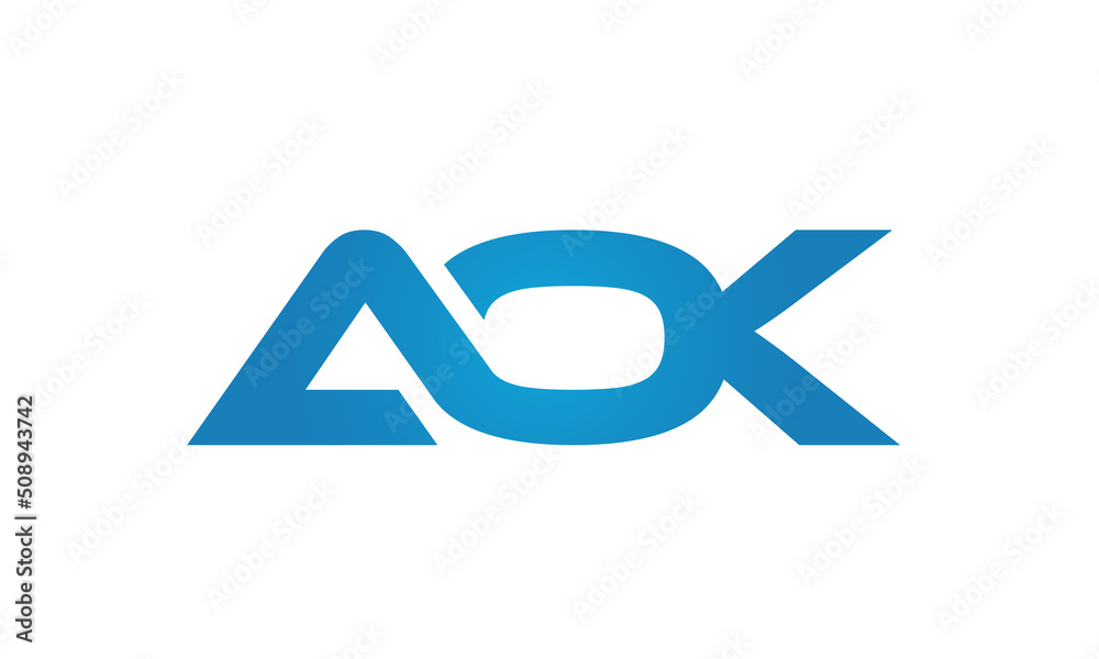 connected AOK Letters logo Design Linked Chain logo icon Stock Vector ...