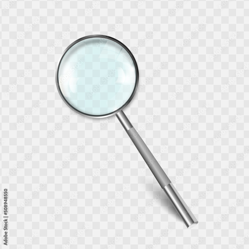 Vector 3d Realistic metal Magnifying Glass, Magnifying Glass icon in ...
