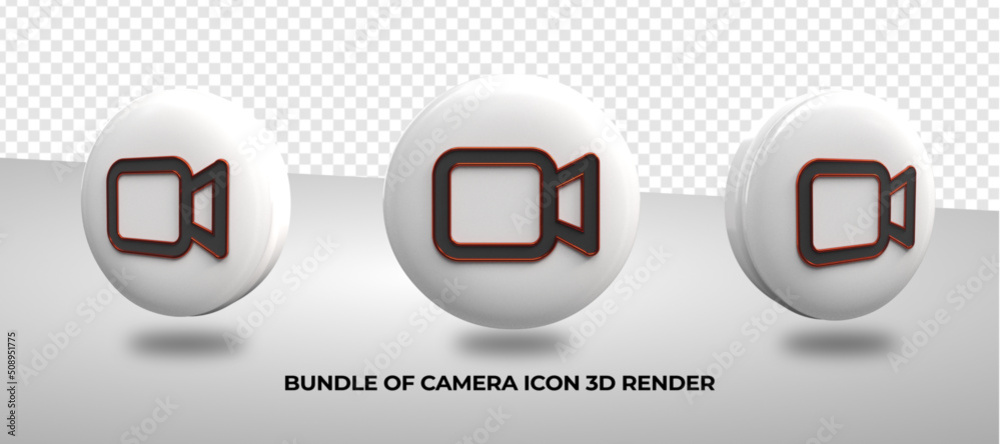 bundle of 3D render camera icon png, transparent Stock Vector | Adobe Stock