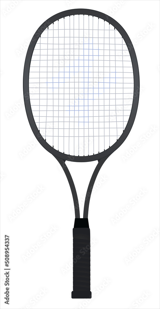 Black tennis racket. vector illustration Stock Vector | Adobe Stock