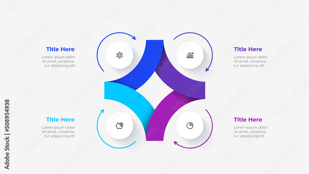 Cycle diagram divided into 4 segments. Concept of four options of ...