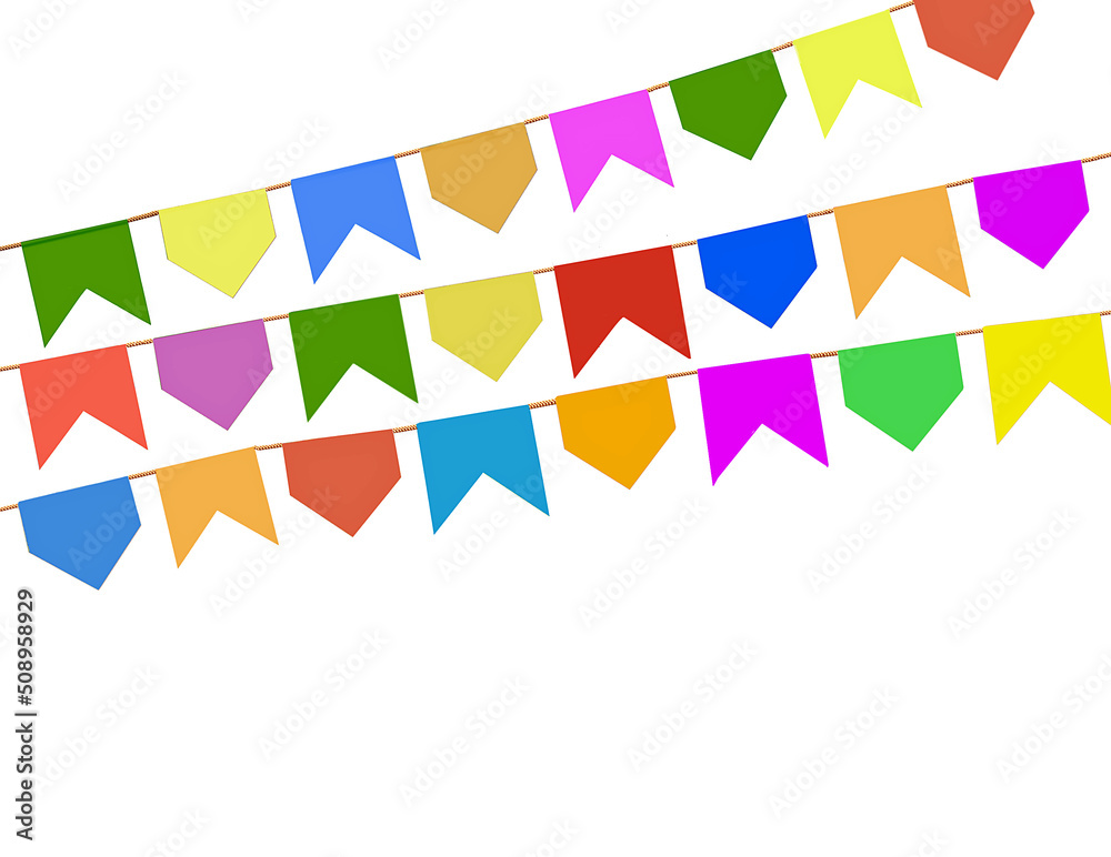 Flags that are hung in environments where the traditional Festa Junina ...