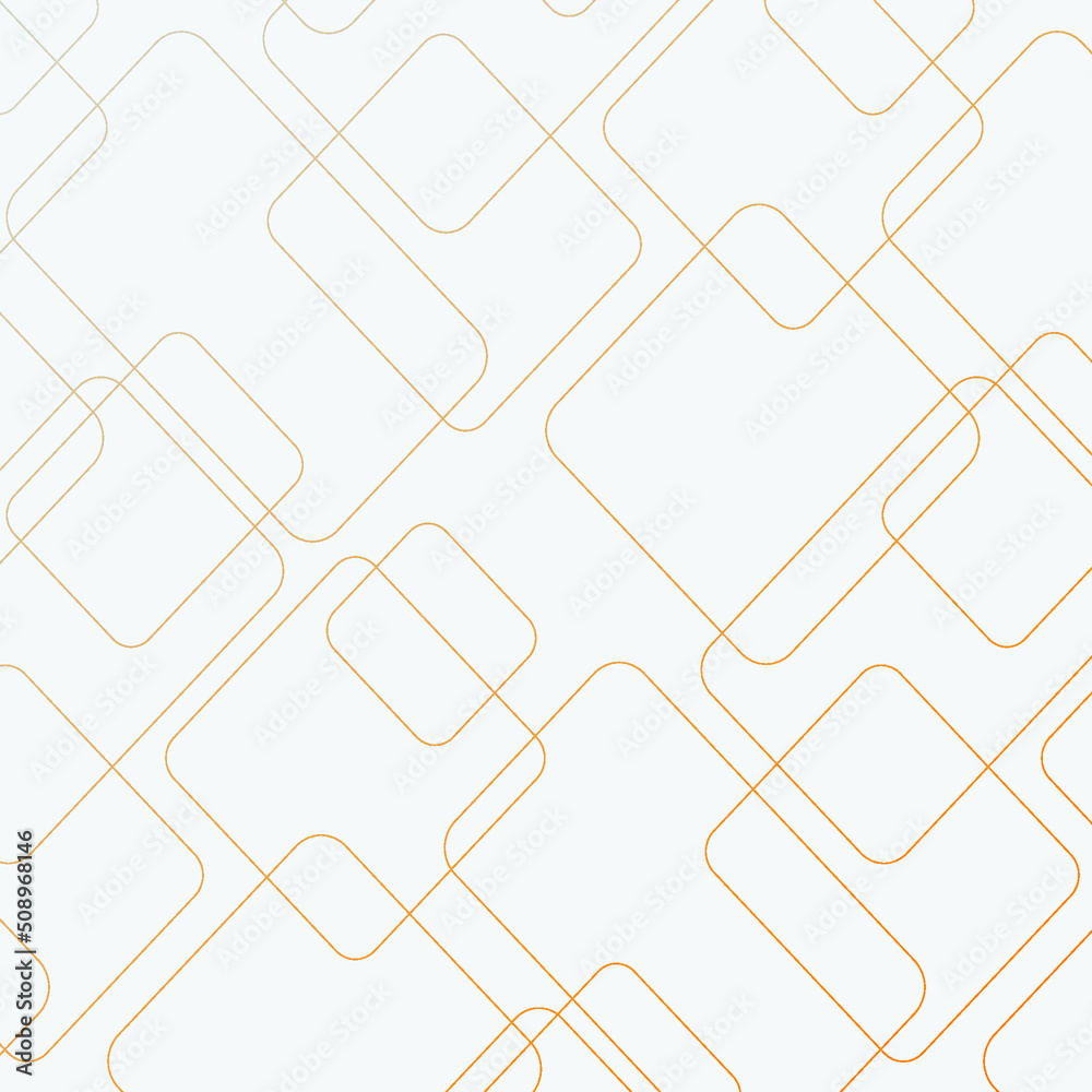 Geometric vector pattern, repeating thin linear rounded rectangle shape. Clean design for fabric ...