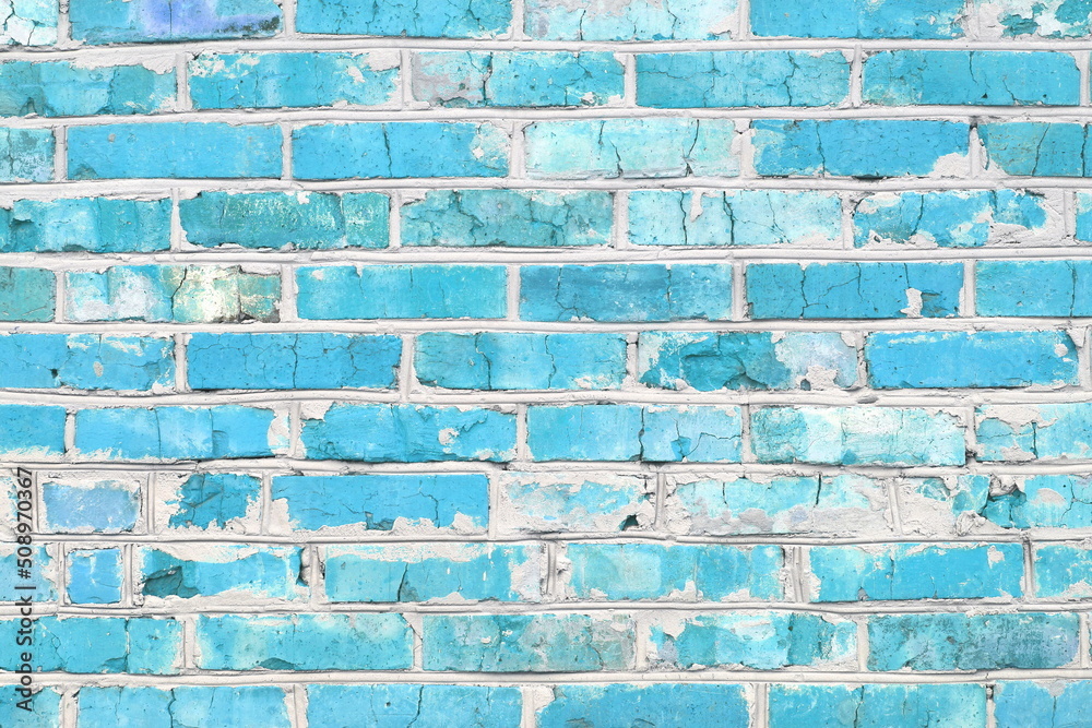 Brick wall with unusual blue bricks made of whole blue bricks and ...