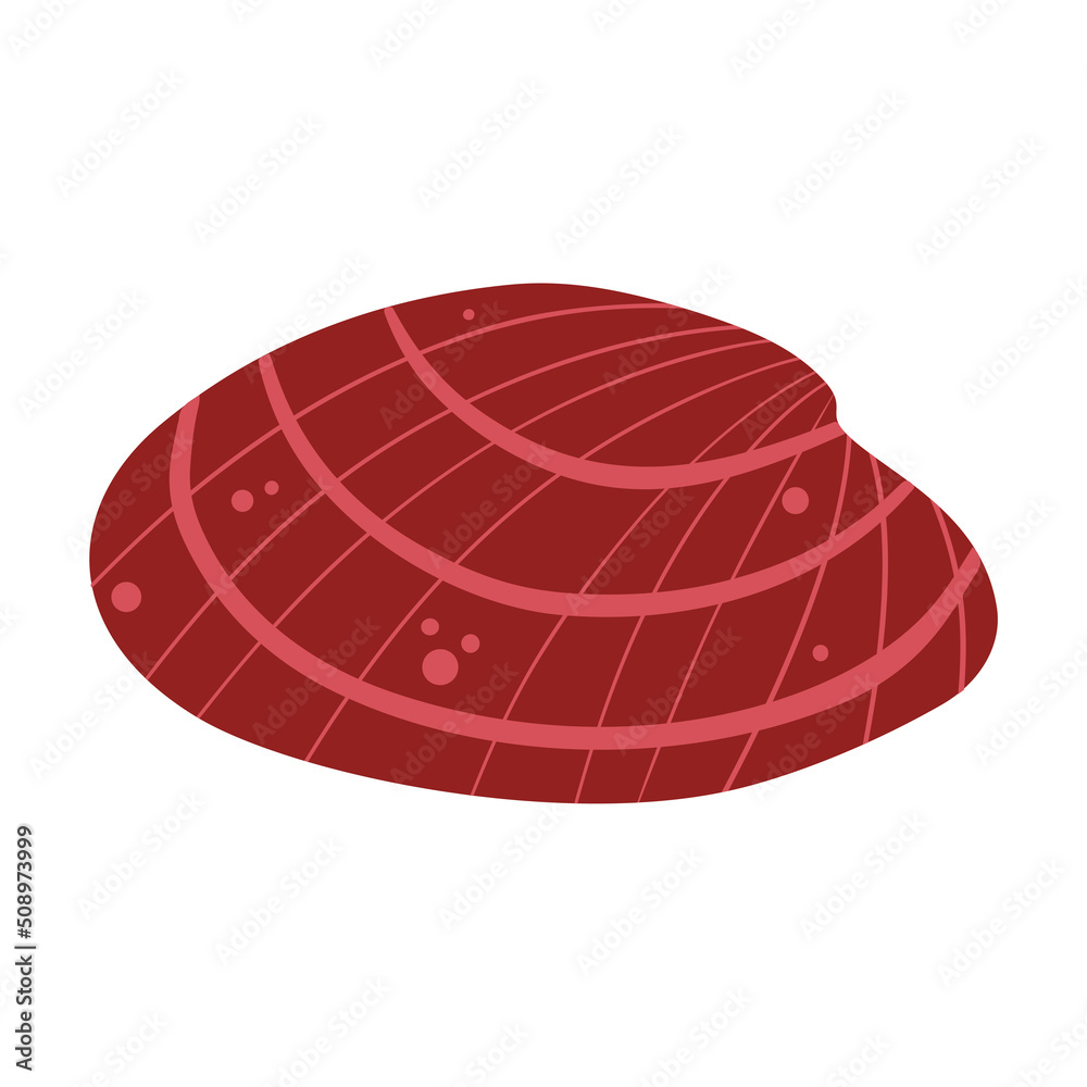 Colorful seashell icon. The clam symbol is isolated on a white ...