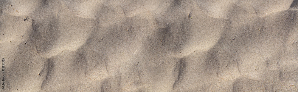 Sand texture background. Sandy beach overhead, banner. Summer vacation ...