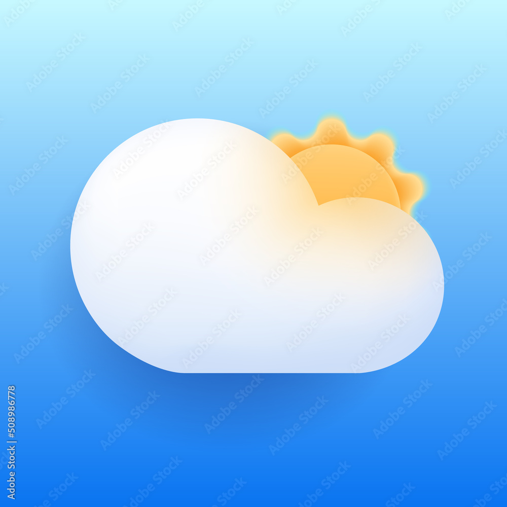 The sunny weather icon for a website or mobile app UI. Bright realistic ...