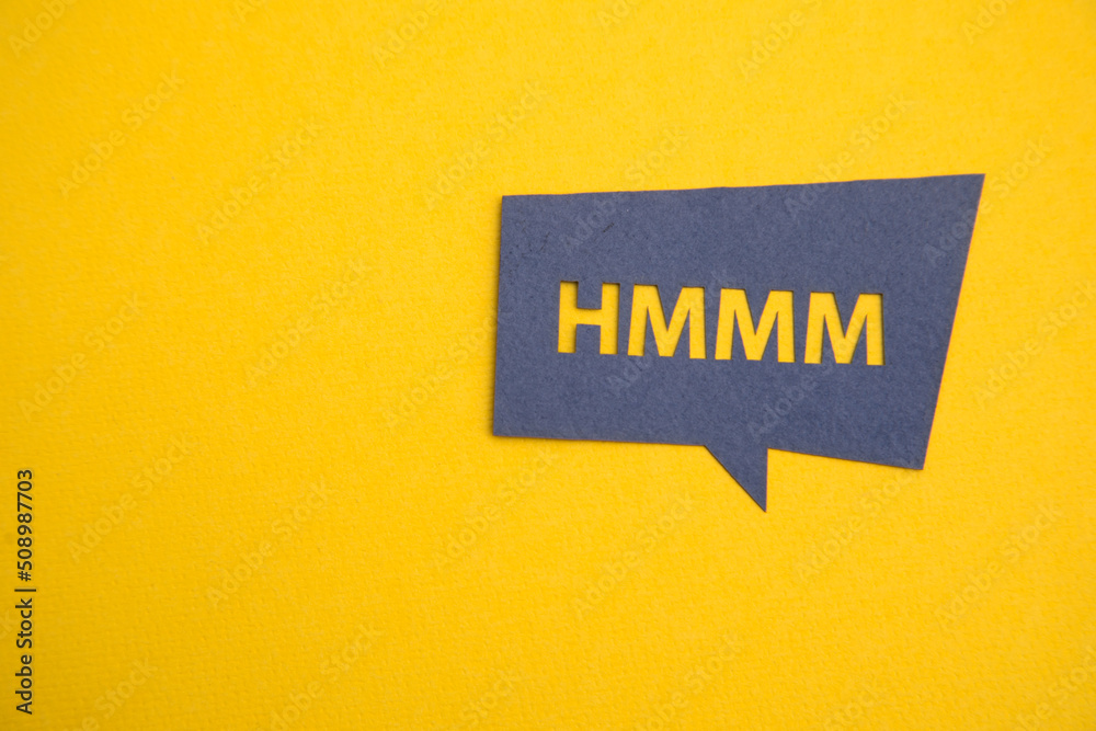 Hand draw bubble talk phrases. Word comment information HMMM. Stock ...