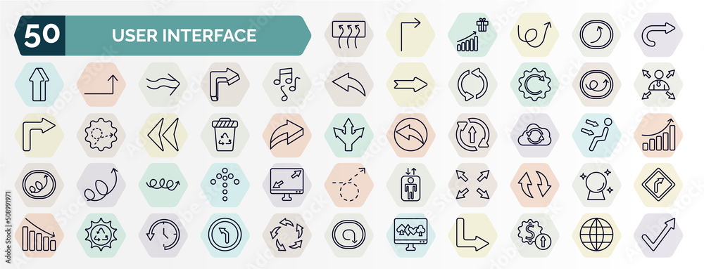 set of user interface web icons in outline style. thin line icons such as rear window defrost ...