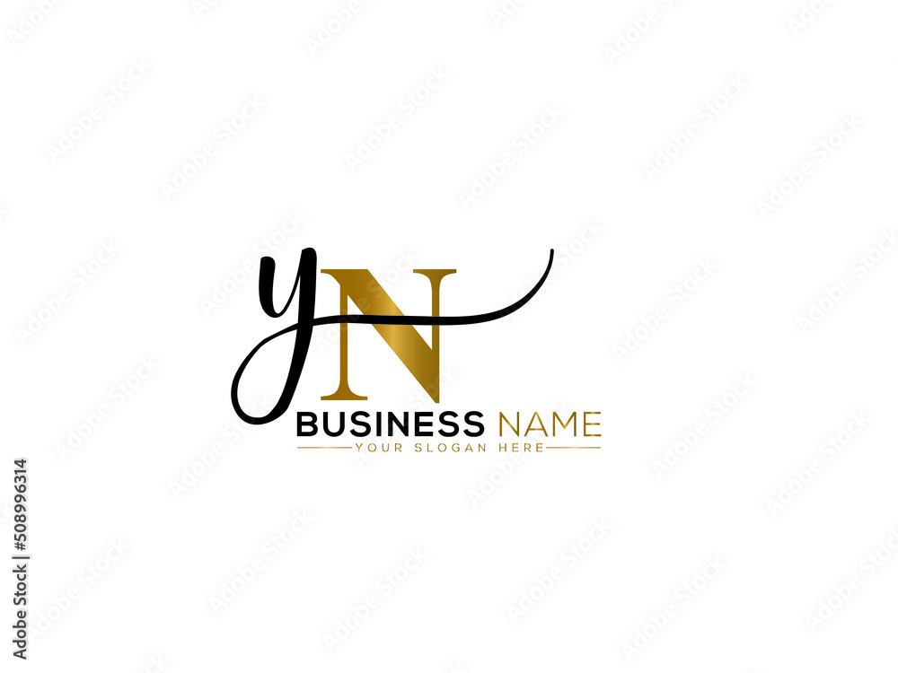 Luxury YN Logo Icon, Letter Yn ny Signature Logo Image Vector Element ...