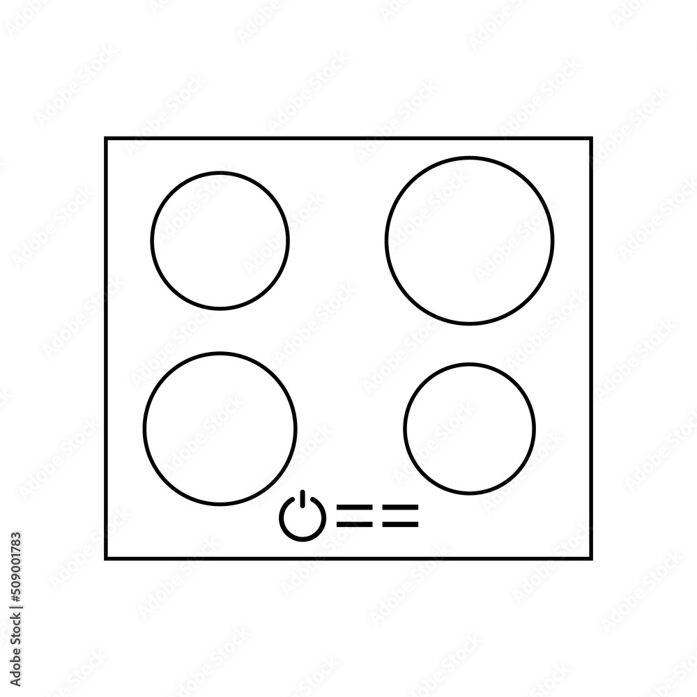 Electric induction hob icon. Cooktop linear symbol. Vector illustration ...
