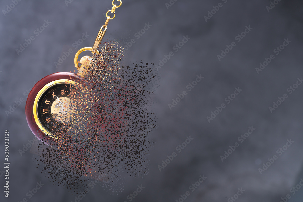 Dissolving pocket watch . Dissolving time Stock Photo | Adobe Stock