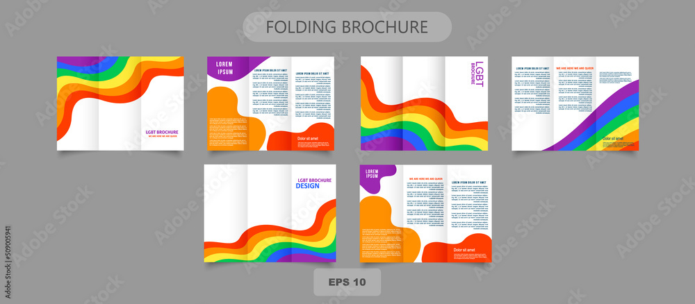 lgbt flyer trifold brochure pride template business design Stock Vector ...