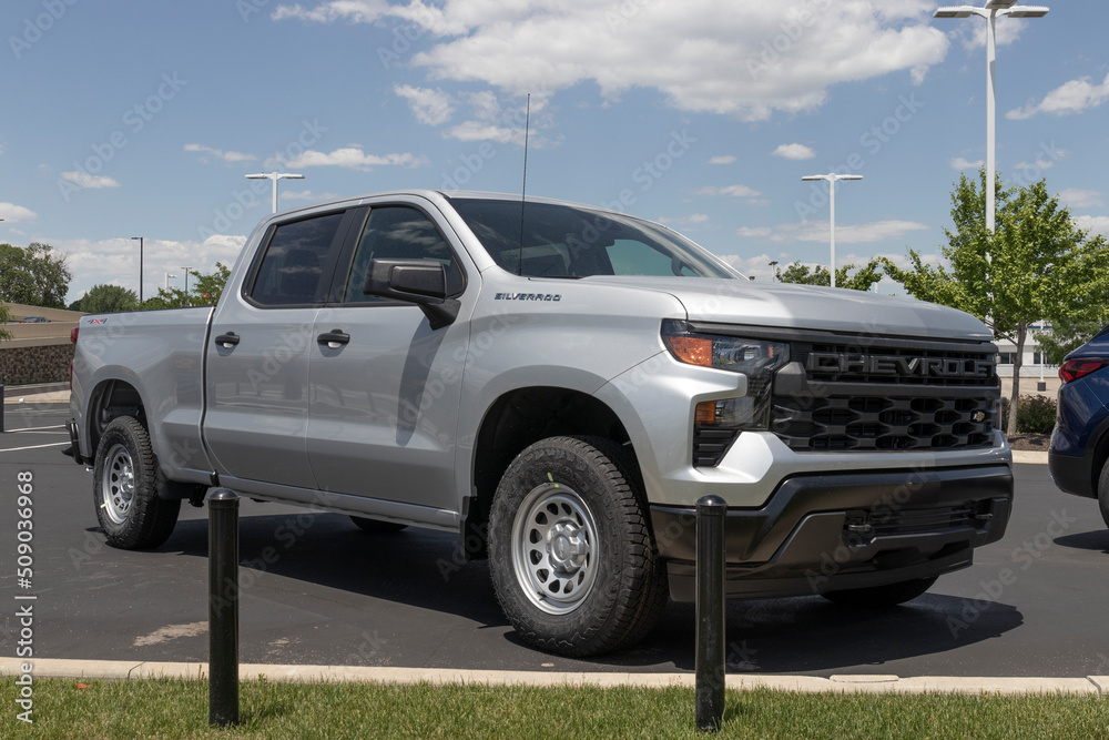 Chevrolet Silverado display. Chevy offers the Silverado in WT, Custom ...