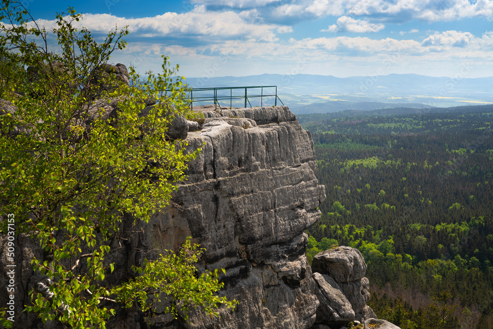viewpoint on Szczeliniec Wielki Mountain. Table Mountains National Park ...