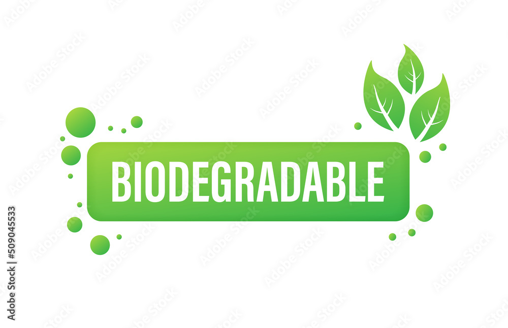 Flat icon with green biodegradable. Eco friendly concept. Stock Vector ...