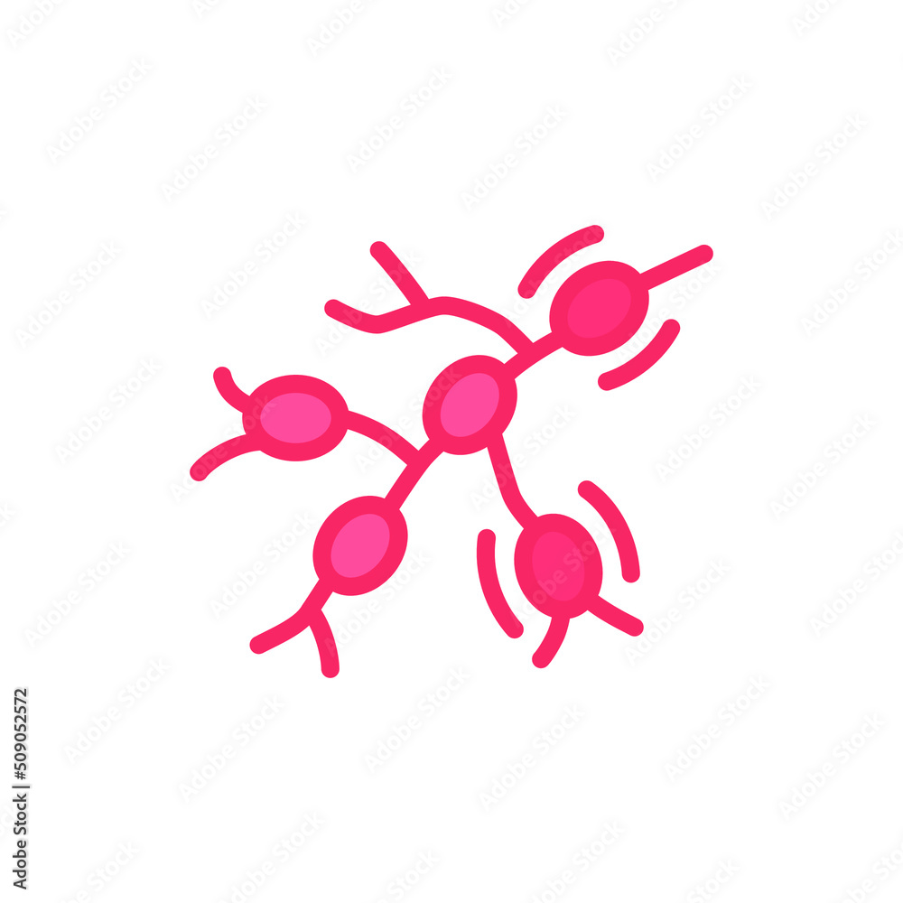 Monkeypox virus symptoms icon. Swollen lymph nodes. Simple filled ...