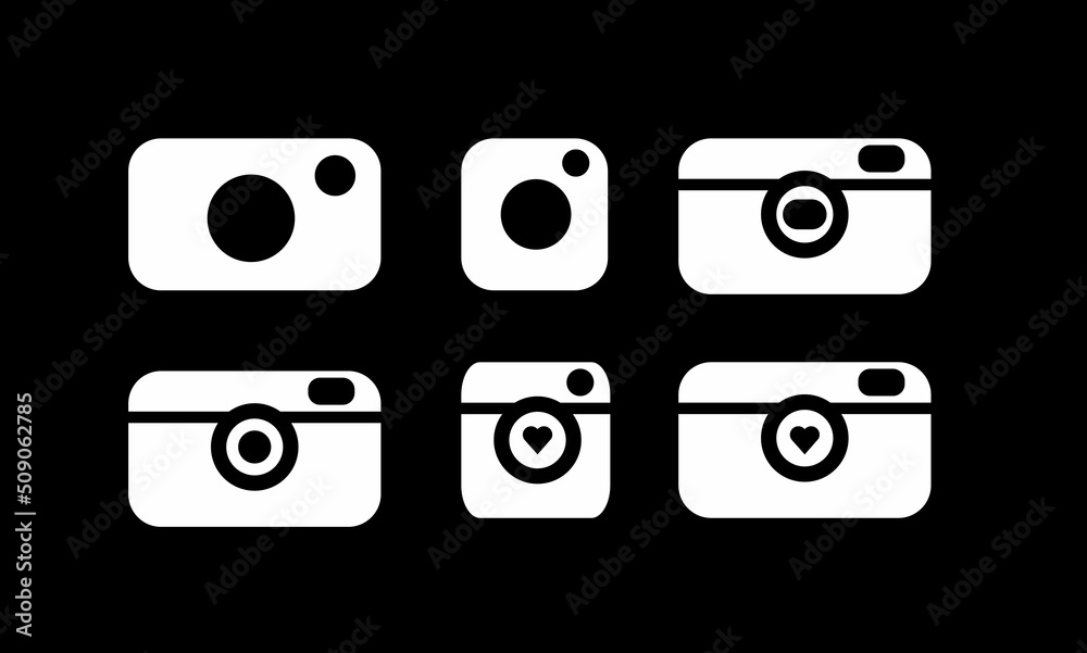 vector illustration of simple camera. set of camera icons. camera ...