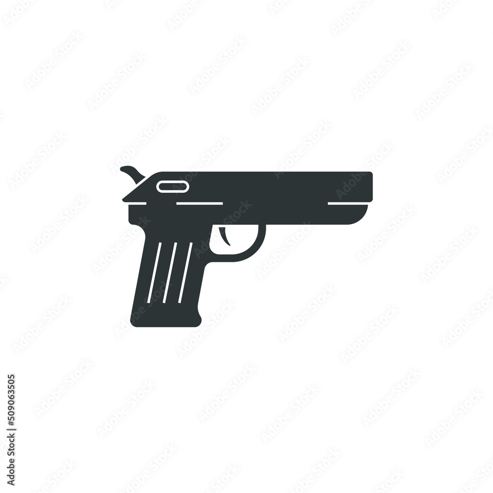 Vector sign of the gun symbol is isolated on a white background. gun ...
