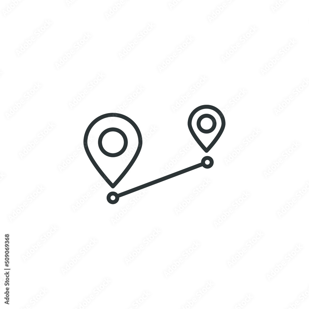 Vector sign of the Path route symbol is isolated on a white background ...