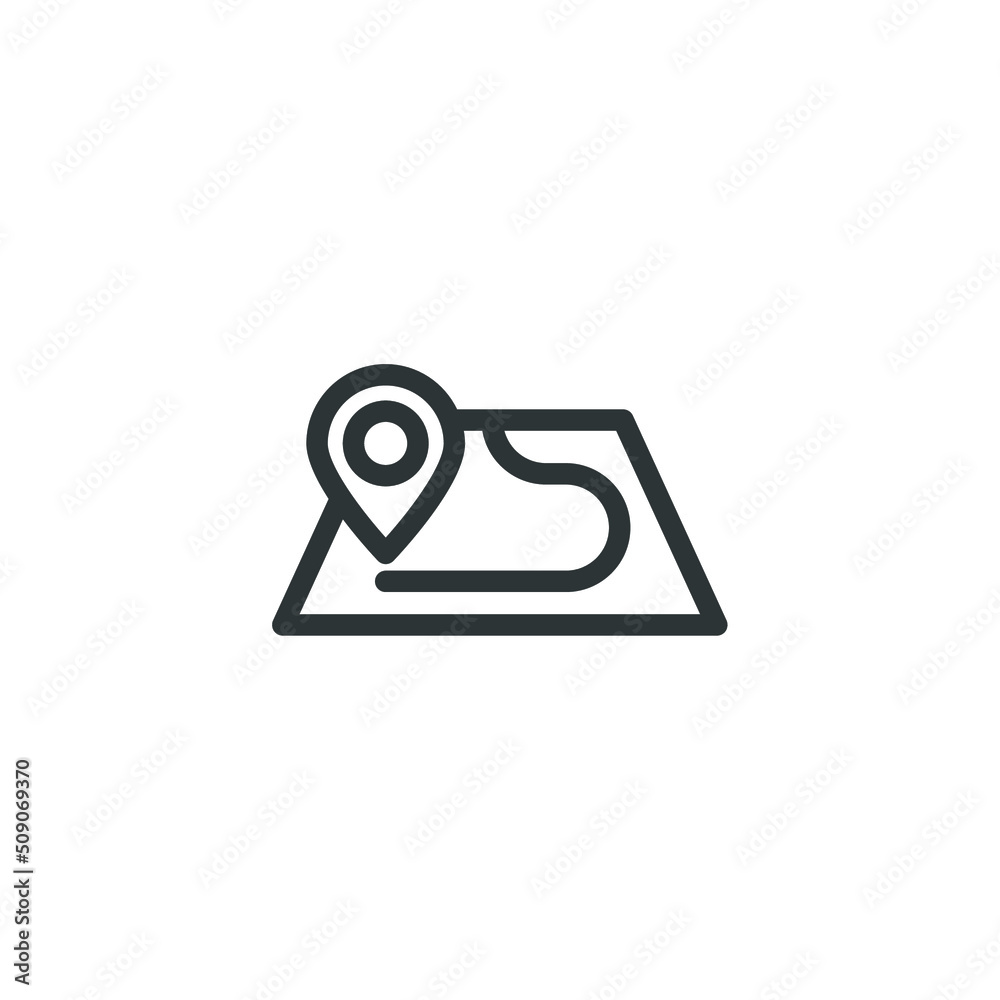 Vector sign of the Path route symbol is isolated on a white background ...