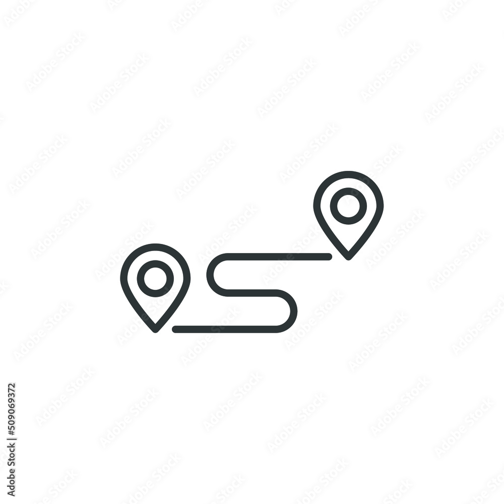 Vector sign of the Path route symbol is isolated on a white background ...