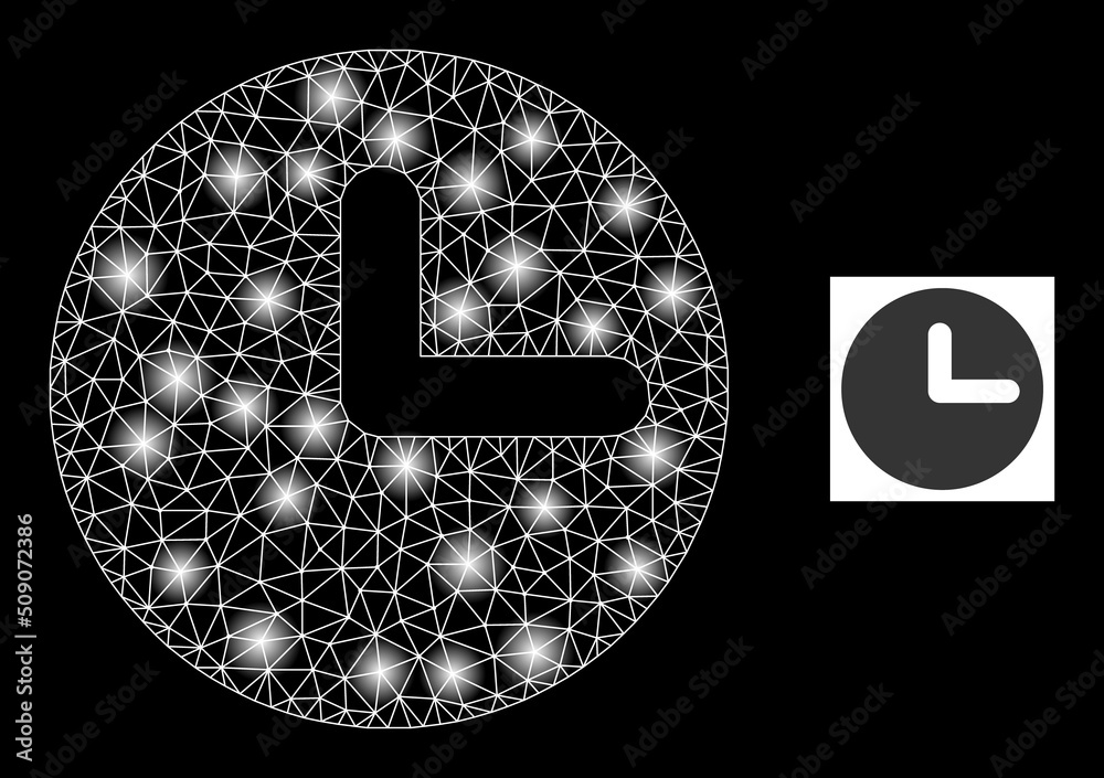 Bright net time constellation icon with light spots. Illuminated vector ...