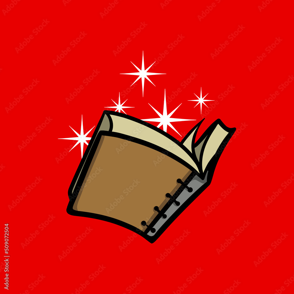 Magic book cartoon vector illustration Stock Vector | Adobe Stock