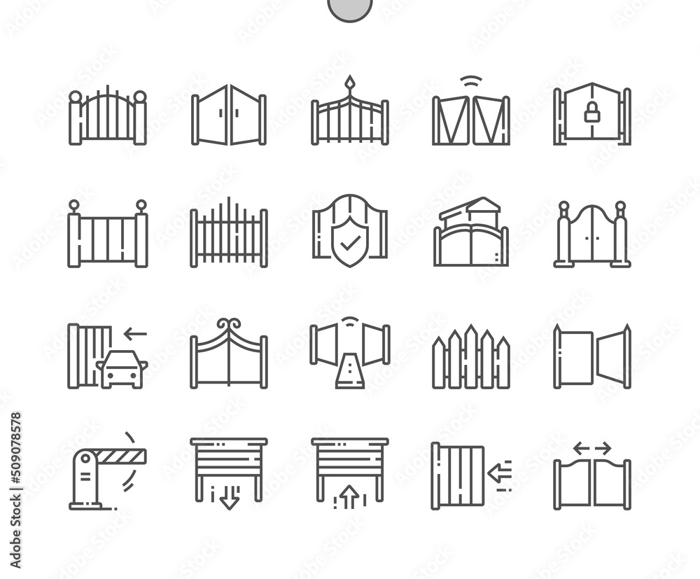 Gate. Garage and parking barrier security equipment. Open gate. Pixel ...