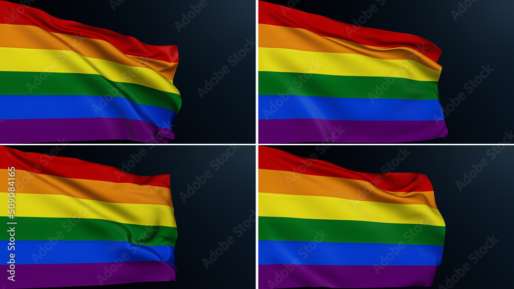 LGBT Pride flag. Gay rights. Diversity tolerance. Collection of rainbow ...