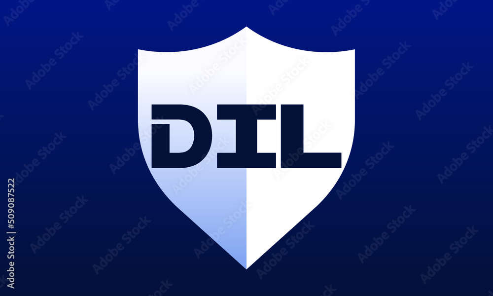 DIL shield logo design on blue background vector template | monogram ...