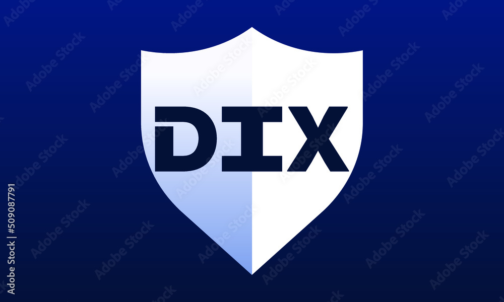 DIX shield logo design on blue background vector template | monogram ...