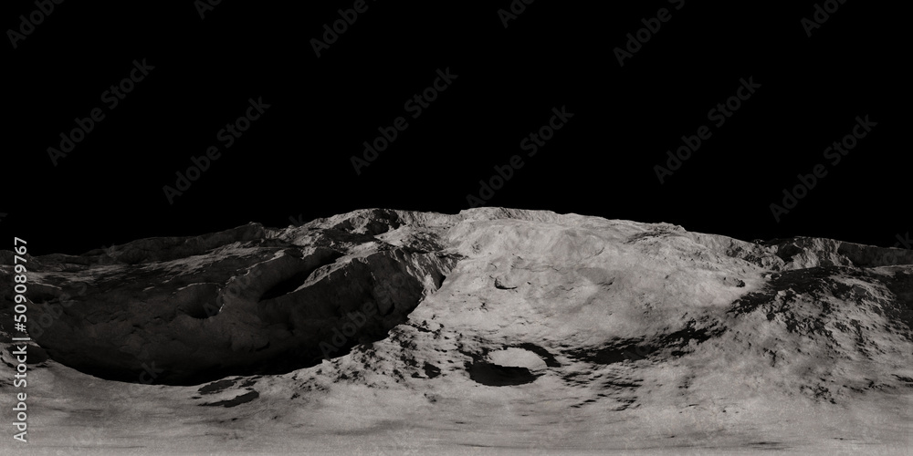 Moon landscape HDRI, spherical environment panorama background map ...