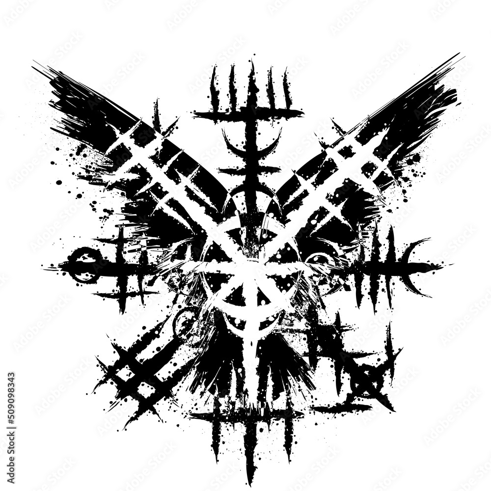 Black grunge raven viking background Stock Vector | Adobe Stock
