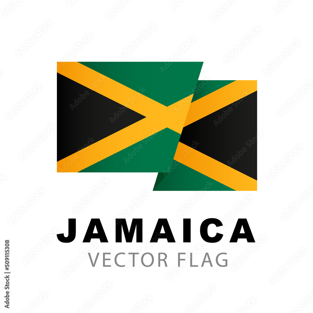 Colorful Jamaican flag logo. Flag of Jamaica. Vector illustration ...