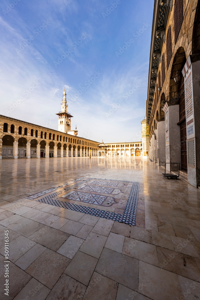 Umayyad Mosque, the Great Mosque of Damascus, in the old city of ...