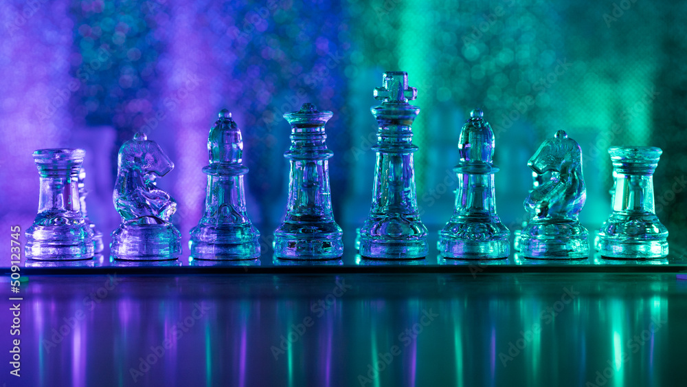 Glass transparent chess background Stock Photo | Adobe Stock