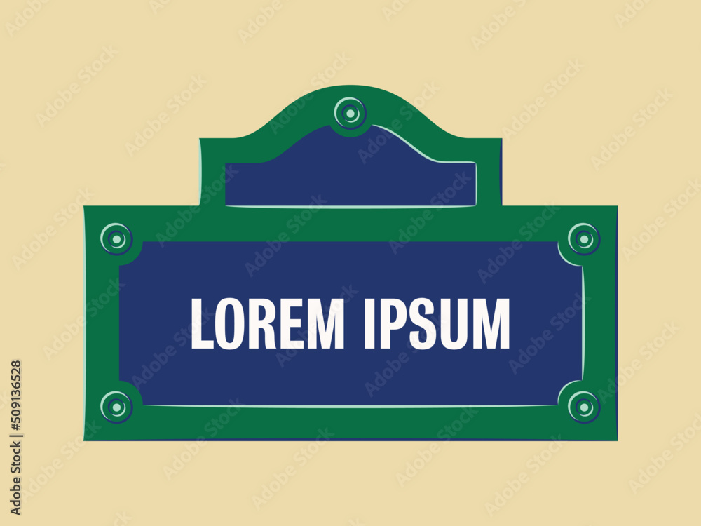 Parisian Street Sign. Paris Avenue Nameplate of Green and Blue Color ...
