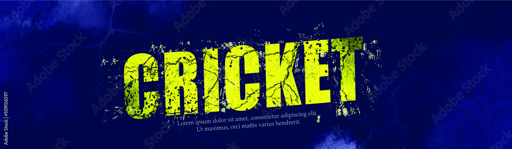 Cricket typography concept illustration with helmet with abstract ...
